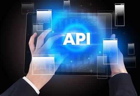 Premium Photo Closeup Of A Hand Holding Tablet With Api Abbreviation Modern Technology Concept