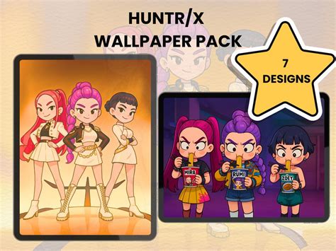 Huntrix K Pop Demon Hunters Ipad And Tablet Wallpaper Pack 7 Digital