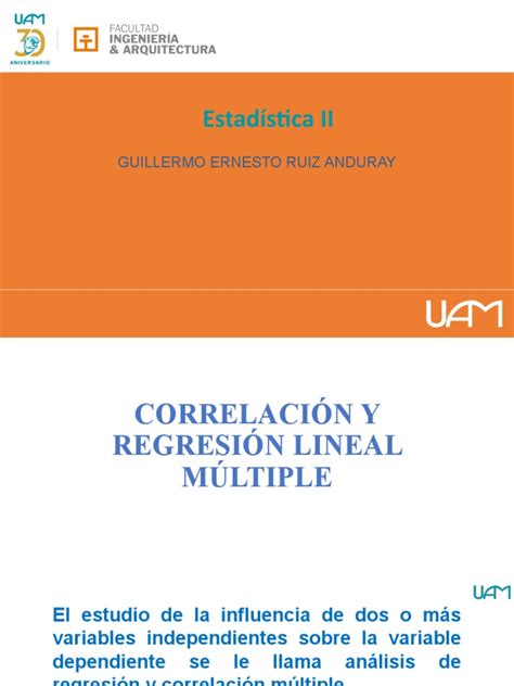 Correlacion Y Regresion Lineal Multiple Pdf Regresión Lineal Análisis De Regresión