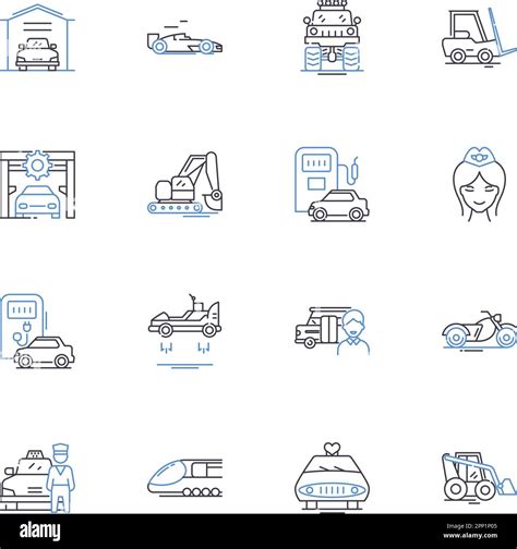 Dispatch Services Line Icons Collection Logistics Delivery Shipment Transportation Courier