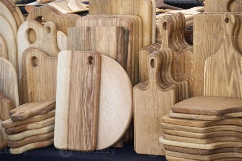 Handcrafted Wooden Cutting Boards In Various Shapes And Sizes Are