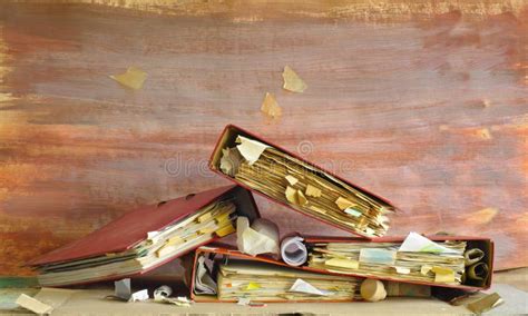 Messy File Folders Red Tape Bureaucracy Aministration Business Messy Workplace Concept Free