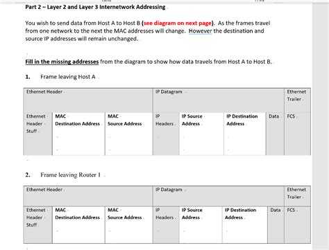 Solved Lab 10 1 Internetwork Addressing Worksheet Layers 2