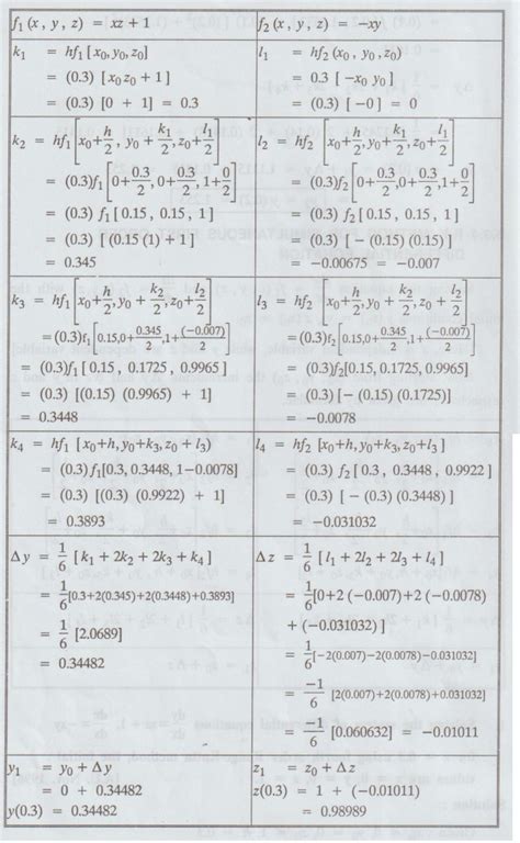 r k method for simultaneous first order differential equation solved