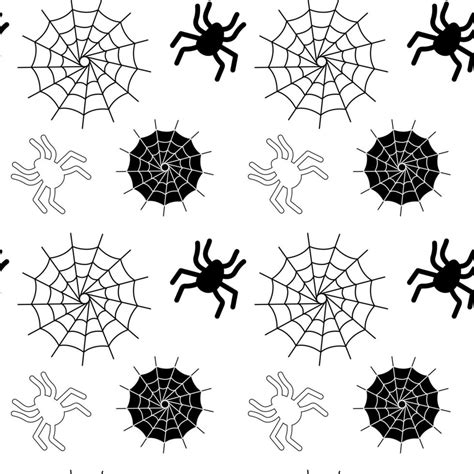 Pattern Seamless Spider And Web On White Background Vector Illustration Vector Art At