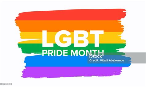 6 월 Lgbt 자부심의 달 레즈비언 게이 양성애자 트랜스젠더 매년 축하합니다 Lgbt 플래그입니다 무지개 사랑 개념입니다 인권과 관용 포스터 카드 배너 및 배경 벡터
