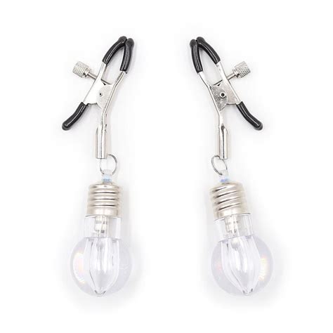 Colorful Light Bulb Nipple Clamps Nipple Sucker Adult Game For Couples Flirting Forepaly Sex