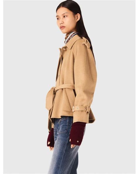 Maje Double Faced Coat In Blue Lyst Uk