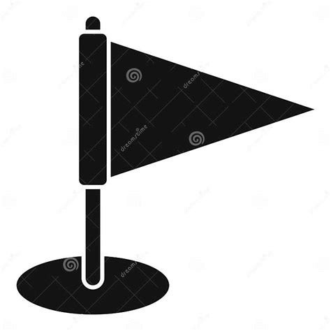 Black Triangle Flag Pointing Right On Round Stand Icon Stock Illustration Illustration Of