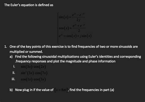 Solved The Eulers Equation Is Defined As El Ex Sin X 2j