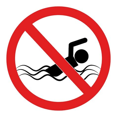 Premium Vector Sign Indicating That Bathing Is Prohibited Warning