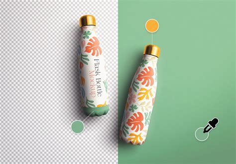 Flask Bottle Mockup Custom Scene