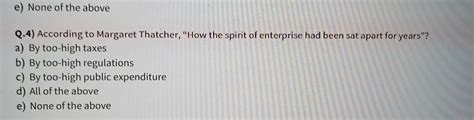 solved e none of the above q 4 according to margaret