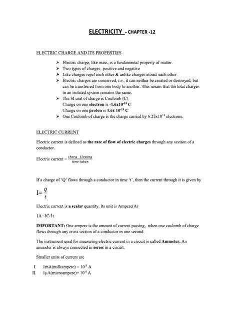 Electricity Physics Pdf