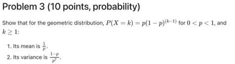 Solved Problem 3 10 Points Probability Show That For The