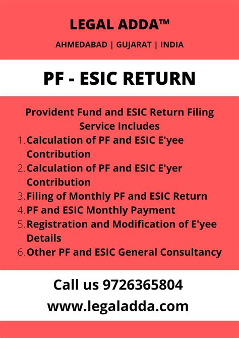 Pf Esic Return Consultant Pf Return Filing Consultant In Ahmedabad
