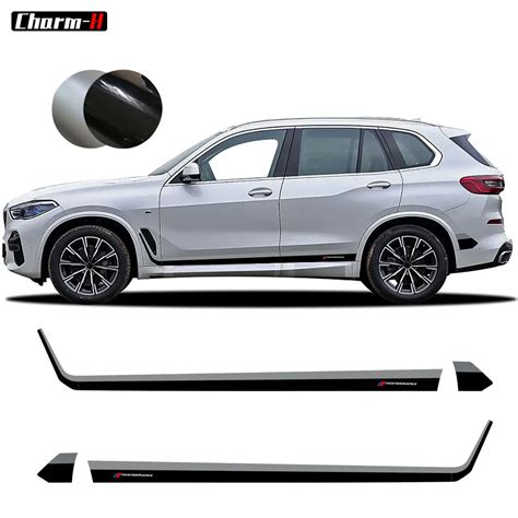 Bmw X5 G05 용 사이드 스트라이프 바디 데칼 스커트 스티커 블랙 그레이 퍼포먼스 자 티몬