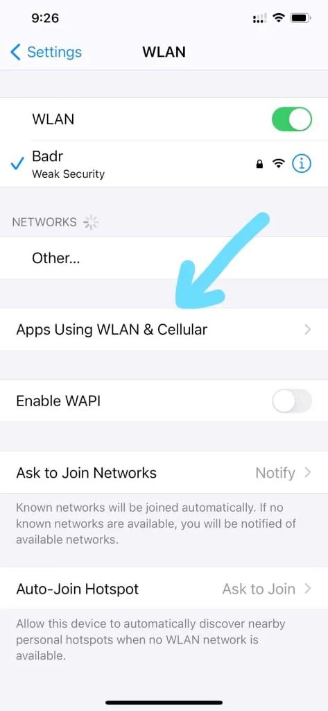 wifi do hong kong iphones have the extra option apps using wlan
