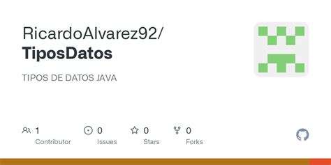 github ricardoalvarez92 tiposdatos tipos de datos java