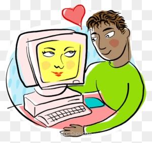 Man Loving His Computer Royalty Free Vector Clip Art Having Sex With A Computer Free