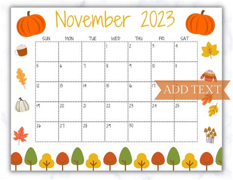Editable Printable Calendar November 2025