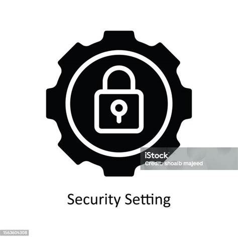 보안 설정 벡터 솔리드 아이콘 디자인 그림입니다 흰색 배경에 사이버 보안 기호 Eps 10 파일 네트워크 보안에 대한 스톡 벡터 아트 및 기타 이미지 Istock