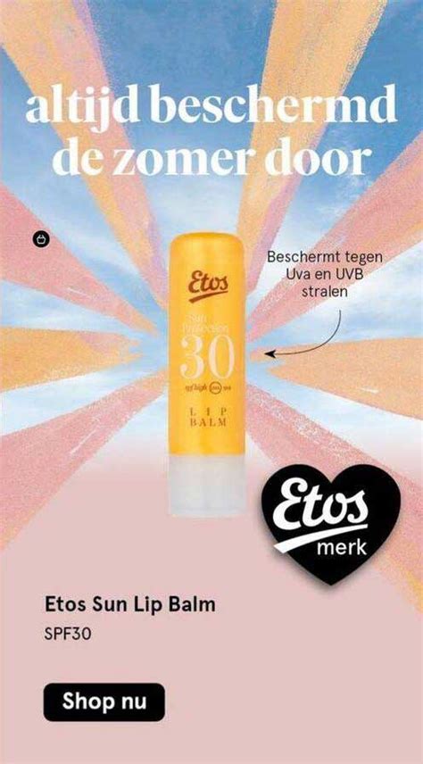 Etos Sun Lip Balm Aanbieding Bij Etos 1foldersnl