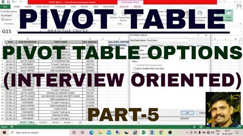 Pivot Table All Options How To Use Pivot Table Options In Excel Interview Oriented Part 5