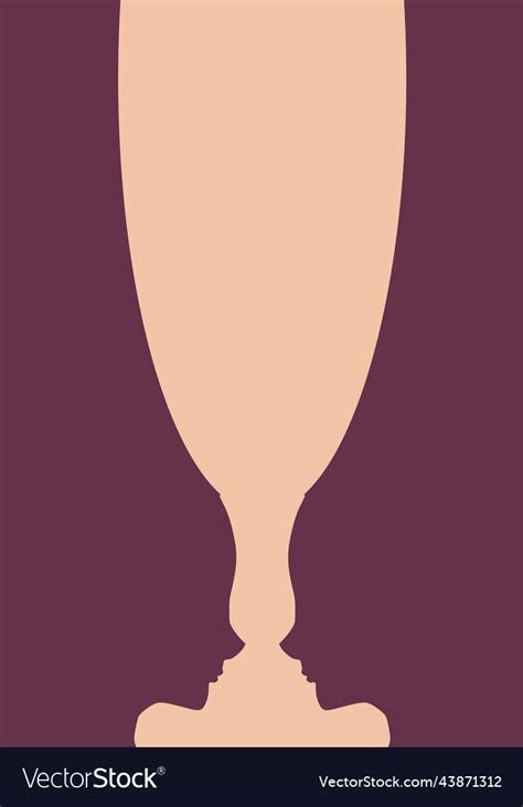 A Goblet Or Two Face Profile View Optical Vector Image