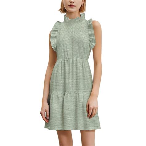 Cashel Linen Mint Green Womens Fashion Casual Dress Summer Stand Up