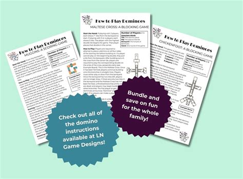 Domino Instructions Printable Digital Download How To Play Dominoes