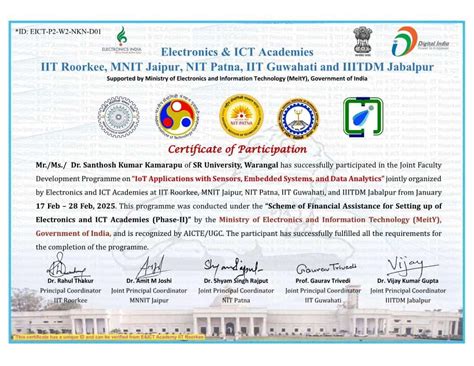 Iot Embeddedsystems Dataanalytics Facultydevelopment Technology Dr Santhosh Kumar