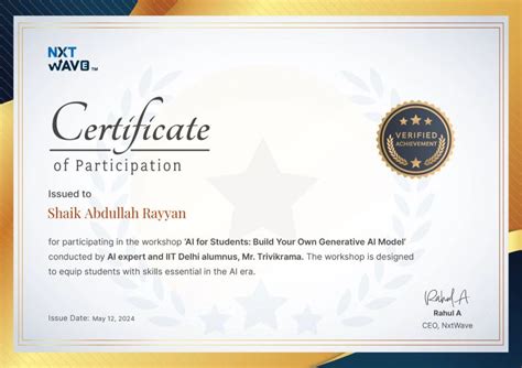 Shaik Abdullah Rayyan On Linkedin Ai Machinelearning Certification
