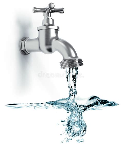 Water Tap On White Stock Illustration Illustration Of Flow 104939326