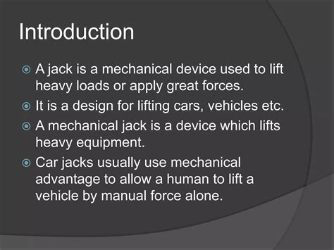 Electric Screw Jack Pptx