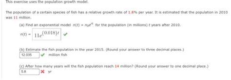 Solved This Exercise Uses The Population Growth Model The