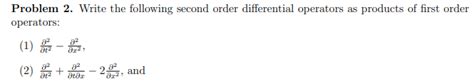 Solved Problem 2 Write The Following Second Order