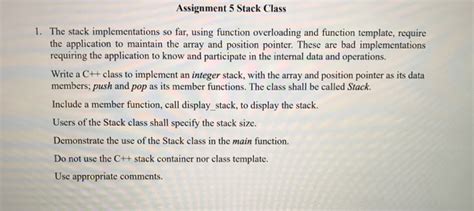 Solved Assignment 5 Stack Class 1 The Stack Implementations