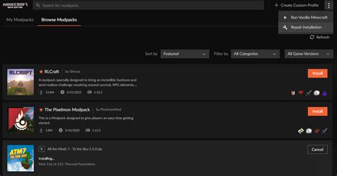 modpack not installing with curseforge · issue 182 · allthemods all