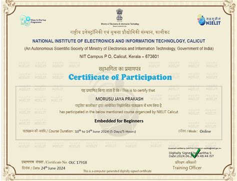 Morusu Jaya Prakash On Linkedin Nielit Embeddedsystems Techinnovation Careergrowth