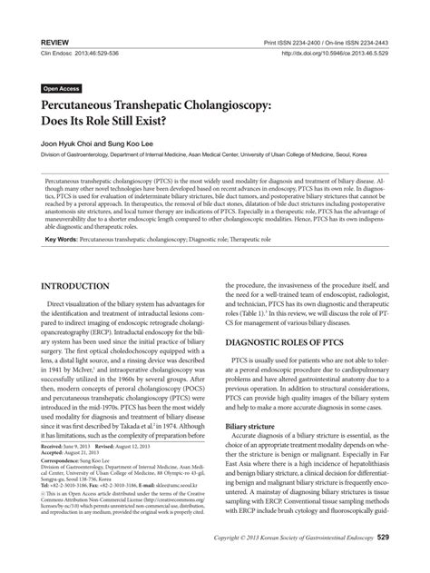 Pdf Percutaneous Transhepatic Cholangioscopy Does Its Role Still Exist