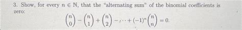solved 3 show for every n∈n that the alternating sum of