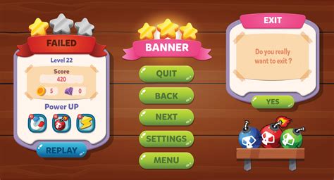 Casual Game Ui Menu Pop Up Buttons 3132287 Vector Art At Vecteezy
