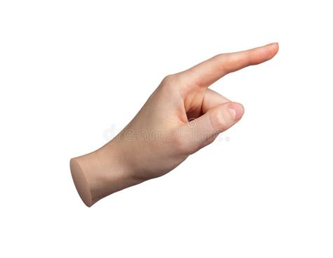 Hand Gesture With Pointing Finger Indicating Sign Index Finger Pointer Isolated On White