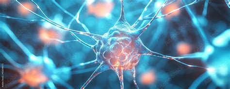 Image Of Nerve Cells Under A Microscope With Highly Detailed Neuron Connections Emphasizing
