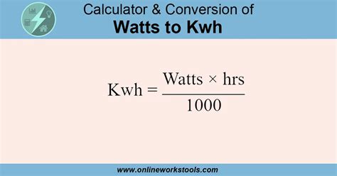Watts W To Kilowatt Hour Kwh Conversion Calculator