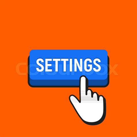 Hand Mouse Cursor Clicks The Settings Button Pointer Push P Colourbox