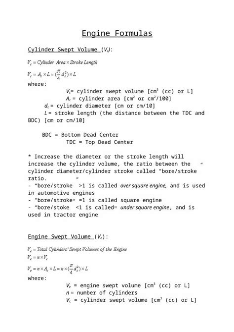 Engine Building Formulas At George Tarenorerer Blog