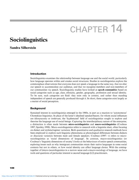 Sociolinguistics Language And Society Textbook Chapter