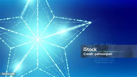 크리스마스 스타 와이어 프레임 다각형 Bokeh 빛 프레임 구조와 렌즈 플레어 기술 연결 개념 디자인 그림 복사 공간 벡터